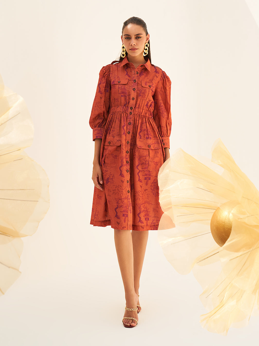 Linen Kobe Red Dress for Women | Trendy dresses at House of Fett