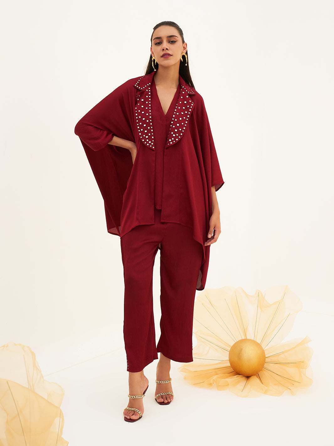 Rosewood Mosaic Cape Co-ord Set – House of Fett